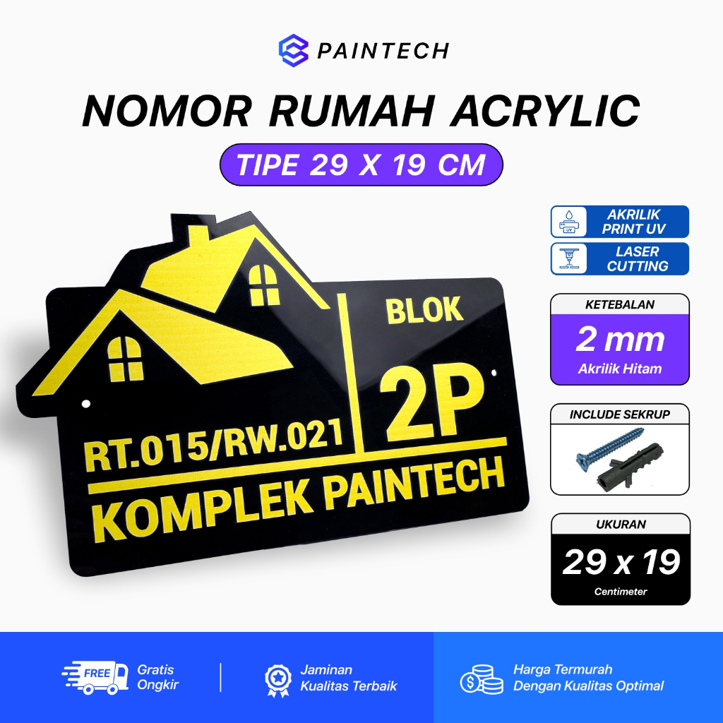 Jual NOMOR RUMAH CUSTOM TYPE I / PAPAN NOMOR RUMAH AKRILIK UKURAN 29 X ...
