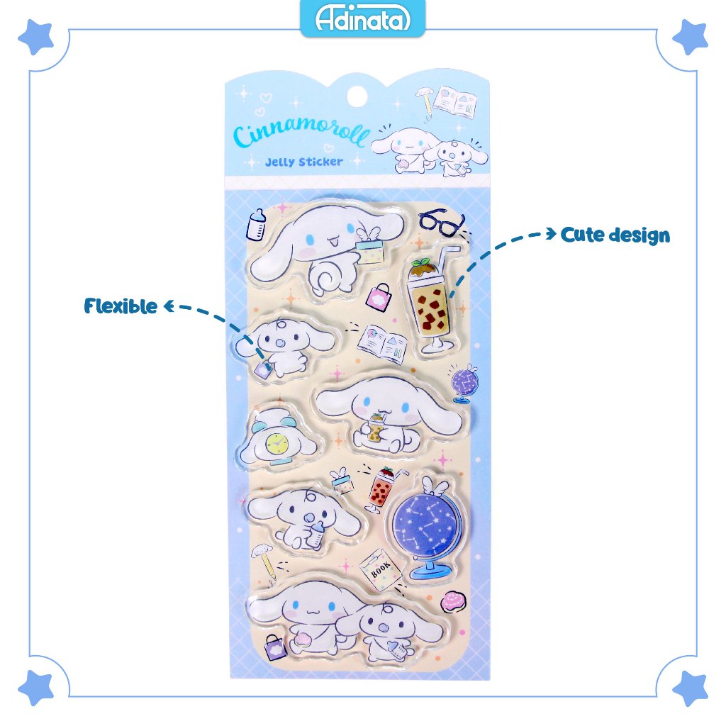 Jual Cinnamoroll Jelly Embossed Stickers 2417-6138 - Adinata / Sticker ...
