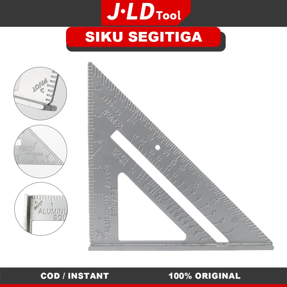 Jual JLD Penggaris Siku Segitiga Sudut Square multifungsi pertukangan ...