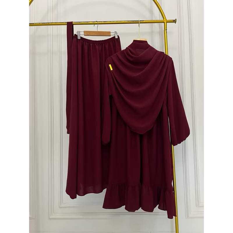 Jual MARLINA Set Rok Tunik Syar’i Pasmina Oval Wanita One Set Tunik ...