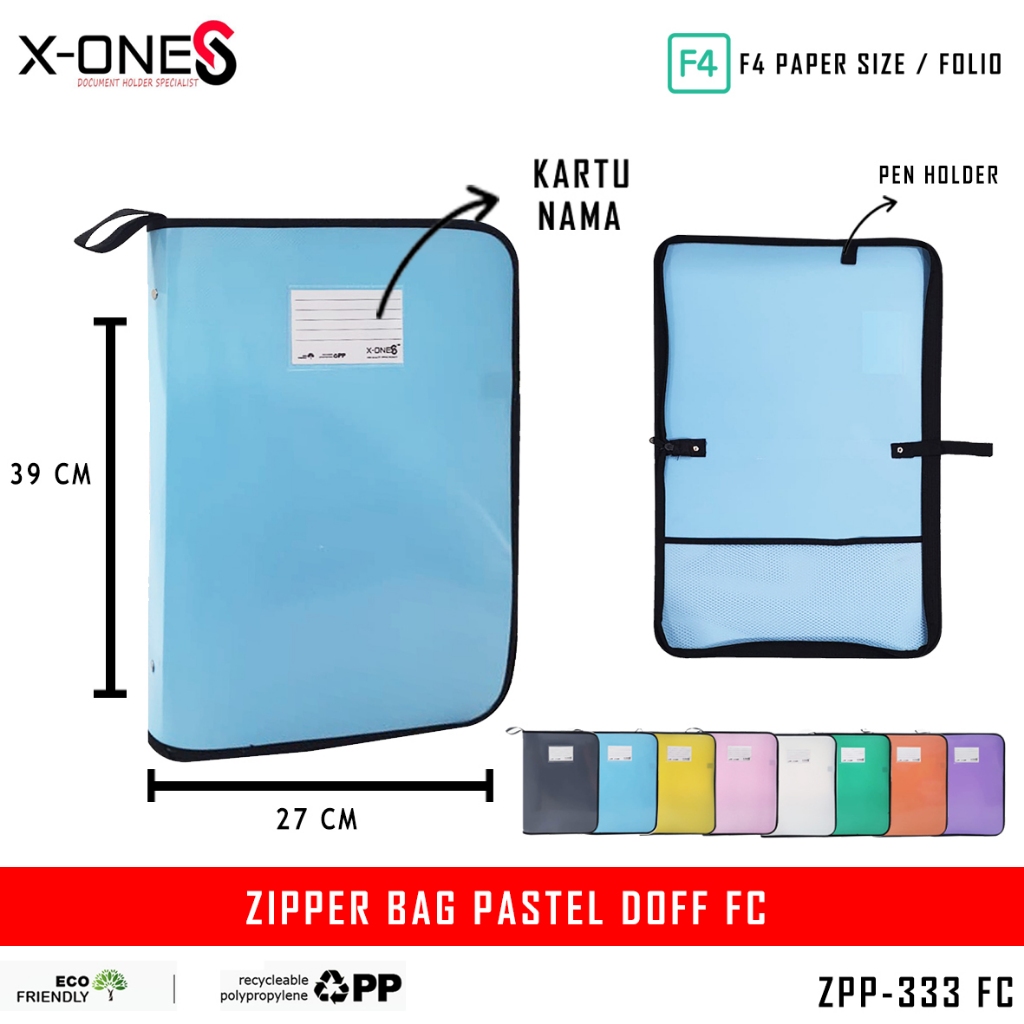 Jual X-ONE - ZIPPER BAG PASTEL DOFF F4 MAP SELETING MAP JALA JARING ...