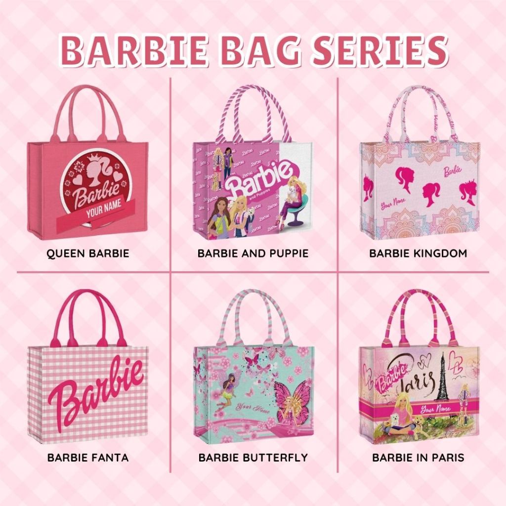 Jual TOTEBAG INTIAL SPECIAL BARBIE EDITION TAS BARBIE TAS MOTIF BARBIE ...