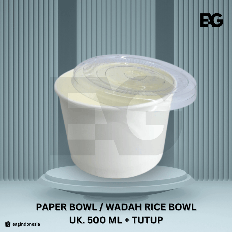 Jual EAG | Paper Bowl Wadah Rice Bowl Food Grade 500 ML [Kualitas ...