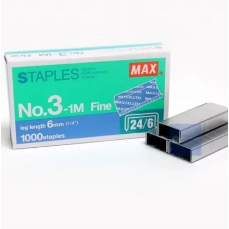 Jual ISI STAPLES BESAR MAX NO 3 ORIGINAL - (1pak isi 20 dos kecil ...