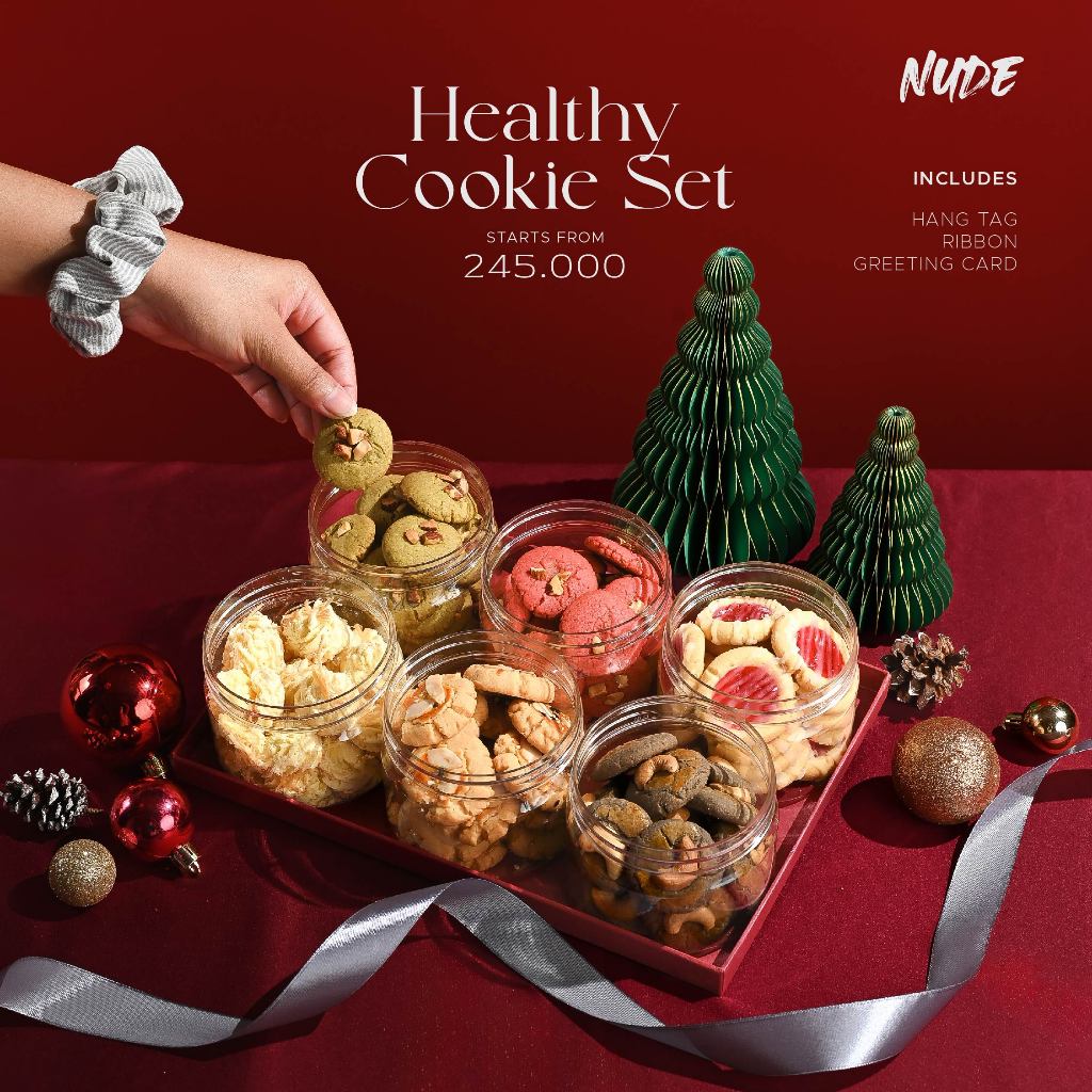 Jual Hampers Natal Cookies Box Gluten Free NUDE Healthy Christmas Gift ...