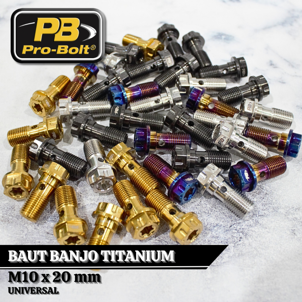 Jual Baut Titanium Drat 10 Probolt Baut Banjo Titanium Drat Kasar - Drat Halus Ukuran M10x20mm ...