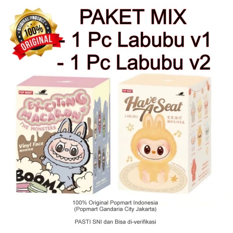Jual [ORIGINAL] PAKET MIX LABUBU V1 LABUBU V2 POPMART INDONESIA THE MONSTER EXCITING MACARON THE ...