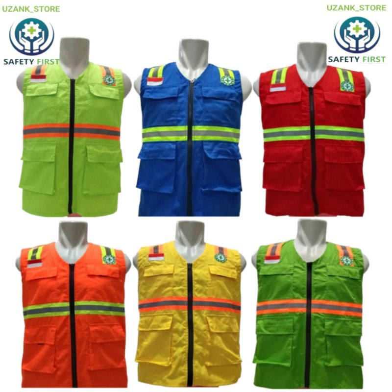 Jual [ FREE LOGO SAFETY & BENDERA ] Rompi Safety, Rompi Safety Proyek ...