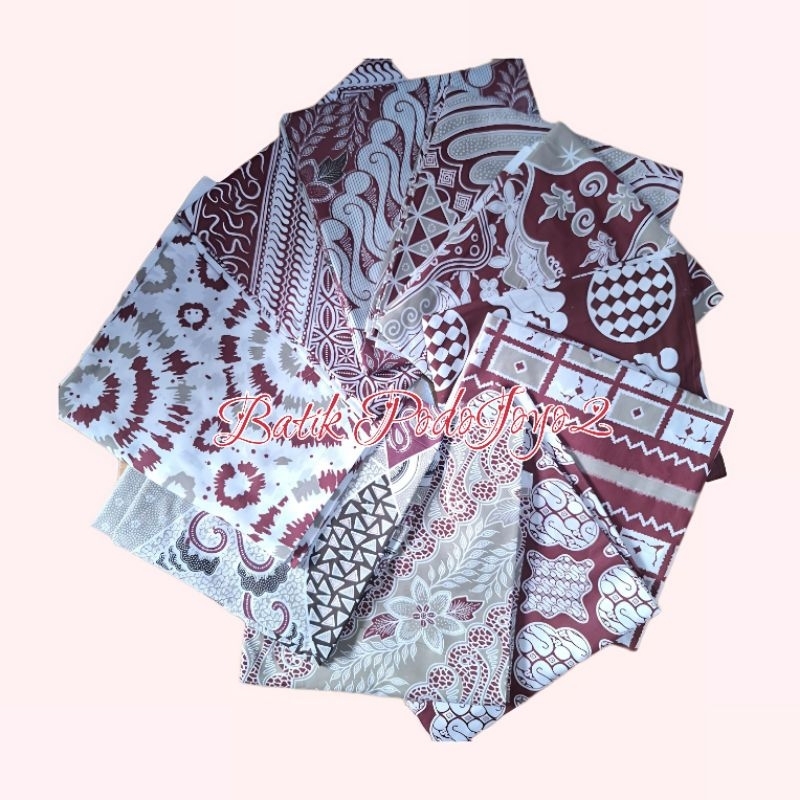 Jual KAIN BATIK TRR Tetron Rayon Warna Maroon Kain Batik Halus Kain ...