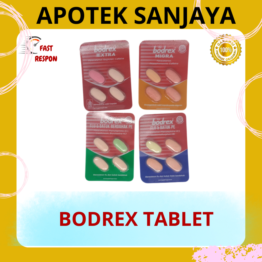 Jual BODREX 4 TABLET / EXTRA / MIGRA / FLU & BATUK BERDAHAK / FLU ...