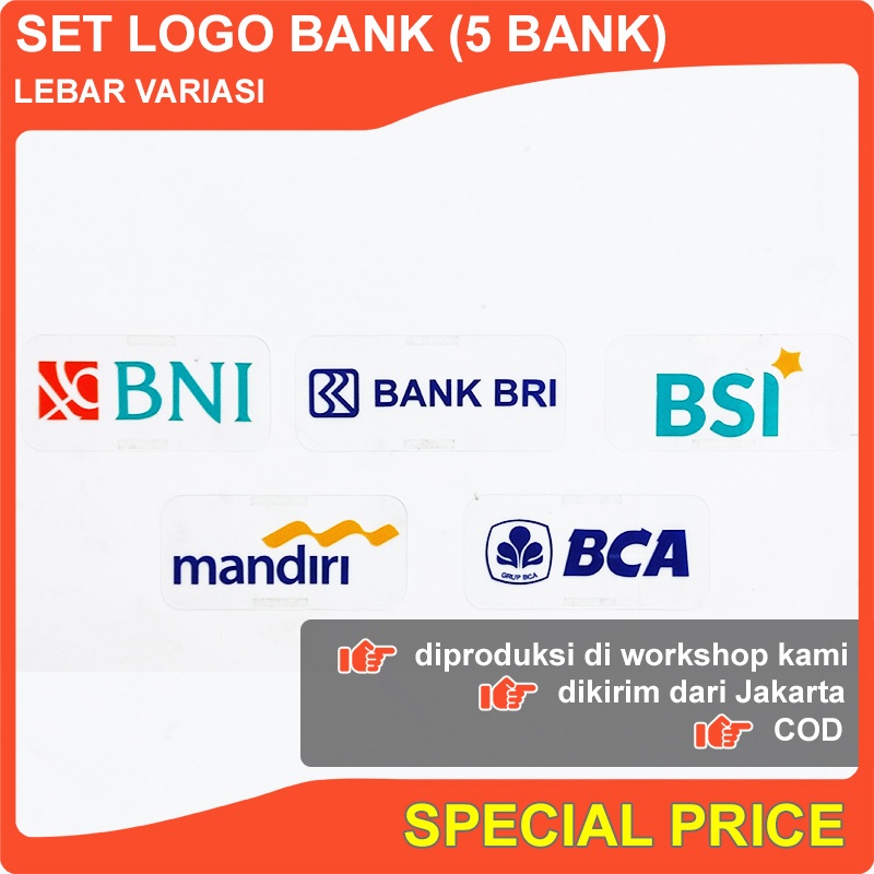 Jual LOGO Bank set isi 5 / Logo Bank BCA Mandiri BSI BRI BNI Akrilik ...