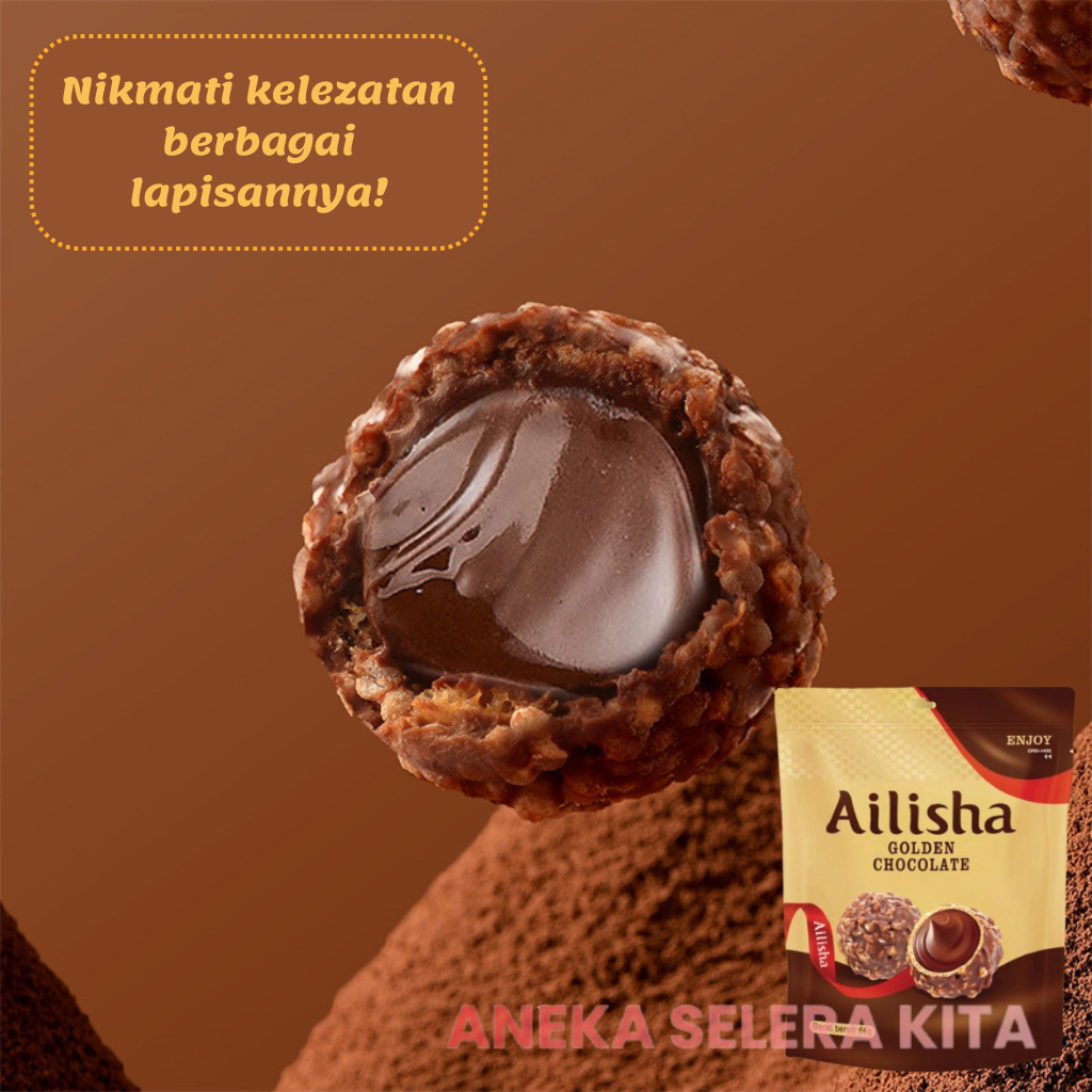 Jual Ailisha Golden Chocolate & Ailisha Cookie Coated Chocolate ...