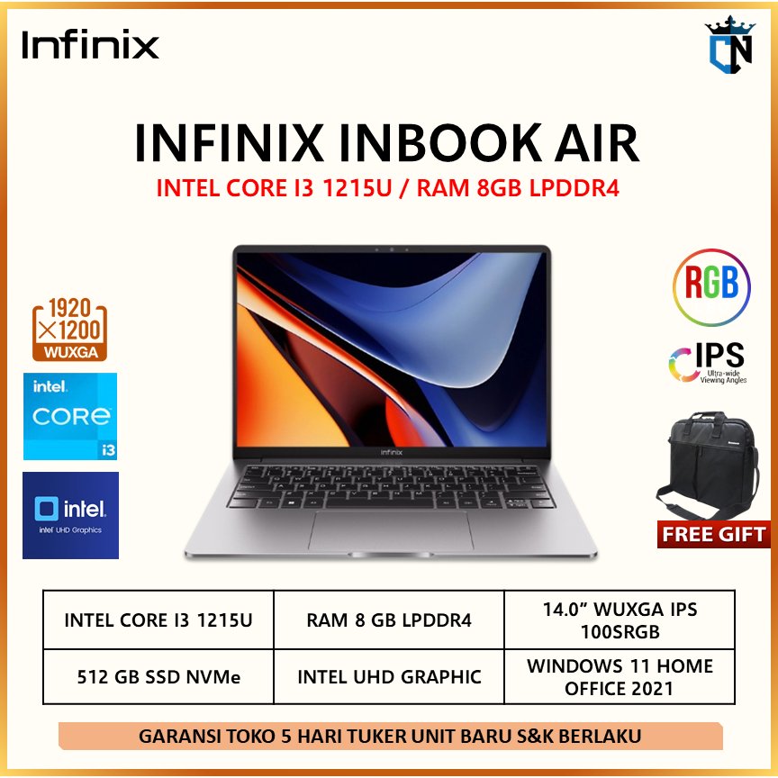 Jual Laptop Infinix InBook Air Core i3-1215U 8GB 512GB W11 14" WUXGA ...
