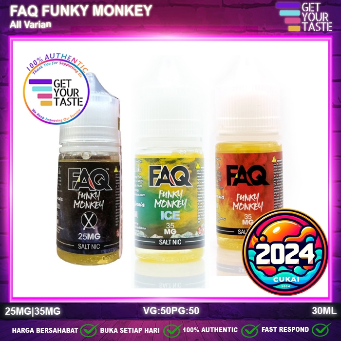 Jual Liquid FAQ Funky Monkey Salt Nic 30ML Saltnic by EJM x Apollo Vape ...