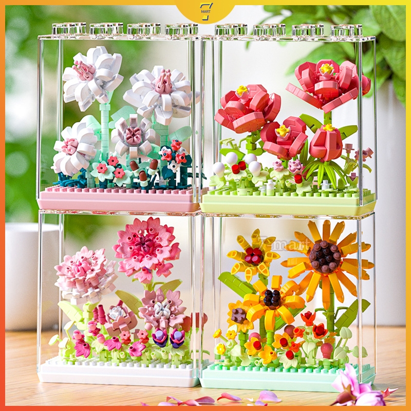 Jual Nano Blocks Bunga Mini 3D Mainan Blok Susun DIY Bricks Flower ...