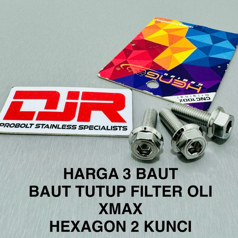Jual BAUT FILTER OLI BAWAH XMAX PROBOLT STAINLESS model HEXAGON 2 KUNCI ...