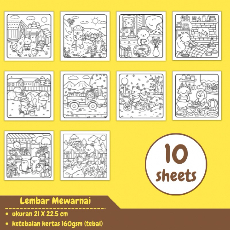 Jual Coloring Pages Cozy Village - Lembar Mewarnai | Shopee Indonesia