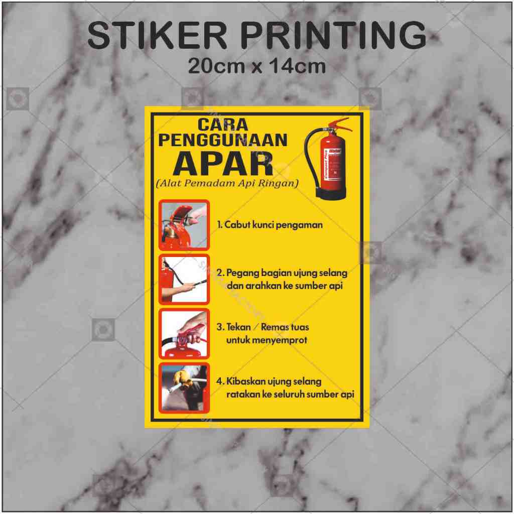 Jual Stiker Apar Alat Pemadam Api Ringan Stiker Cara Menggunakan APAR ...
