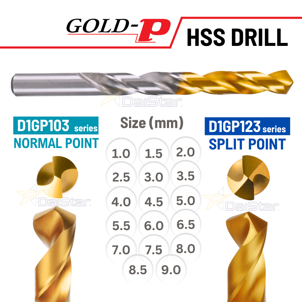 Jual Mata Bor 1 1 5 2 2 5 3 3 5 4 4 5 5 5 5 6 6 5 7 7 5 8 8 5 9 Mm Gold P Drill Yg 1 Mata Bor