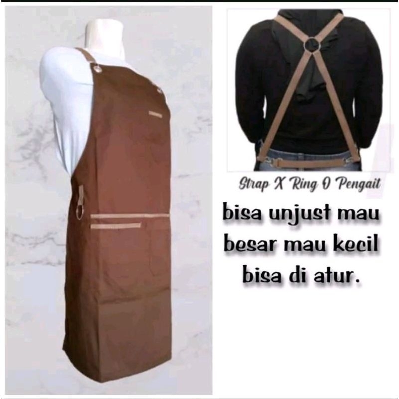 Jual Apron Celemek barista masak cafe koki Restoran bahan katun drill ...