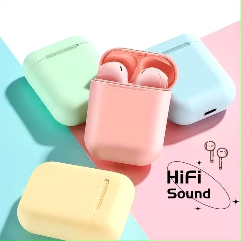 Jual HF HEADSET BLUETOOTH TWS i12 MACARON INPODS EARPHONE EXTRA SUPER ...
