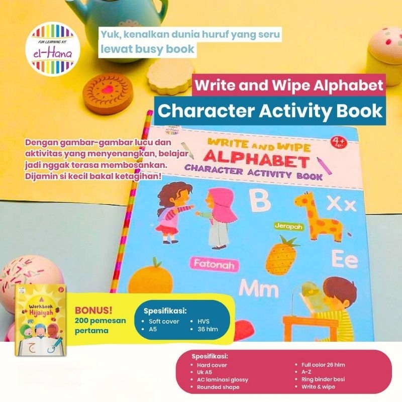 Jual Busy Book Alphabet El-Hana Belajar Tulis Wipe Clean Book ElHana ...