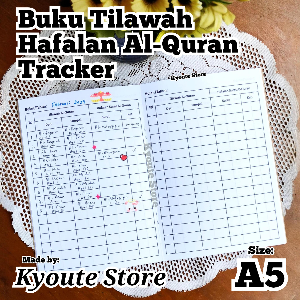 Jual Buku Catatan Tilawah dan Hafalan Al-Quran Muslim/Muslimah Kyoute ...