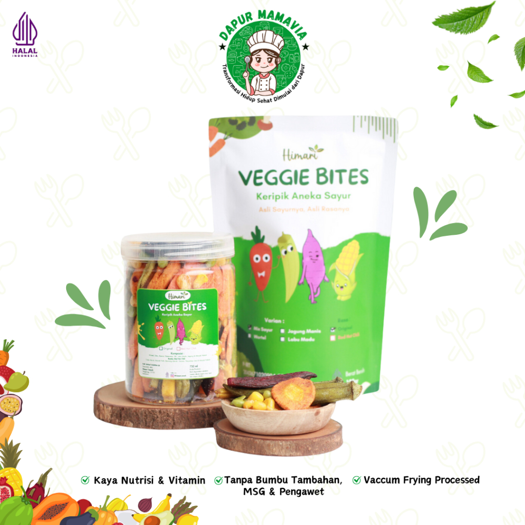 Jual Cemilan Sehat Veggie Bites Keripik Sayur Kering Mix 100% Produk ...