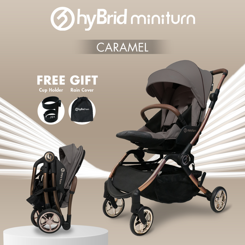 Jual Hybrid Stroller Mini Turn Caramel (Include Raincover + Cup Holder ...