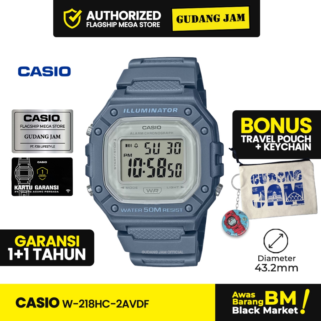 Jual Jam Tangan Casio W-218HC-2AVDF W-218HC W-218 W218HC W 218HC ...
