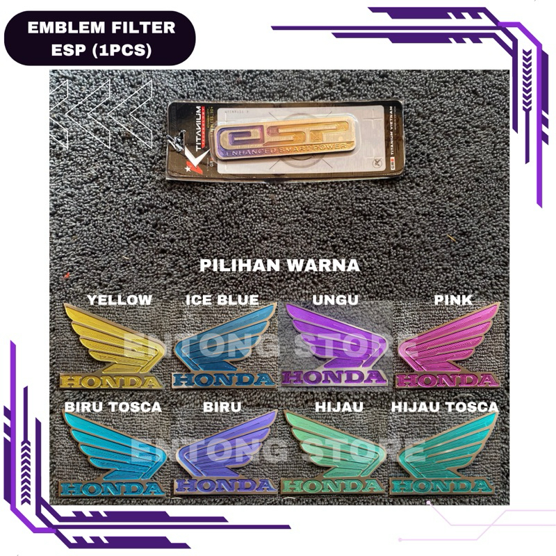 Jual Emblem Filter Esp Tianium Warna Custom | Shopee Indonesia