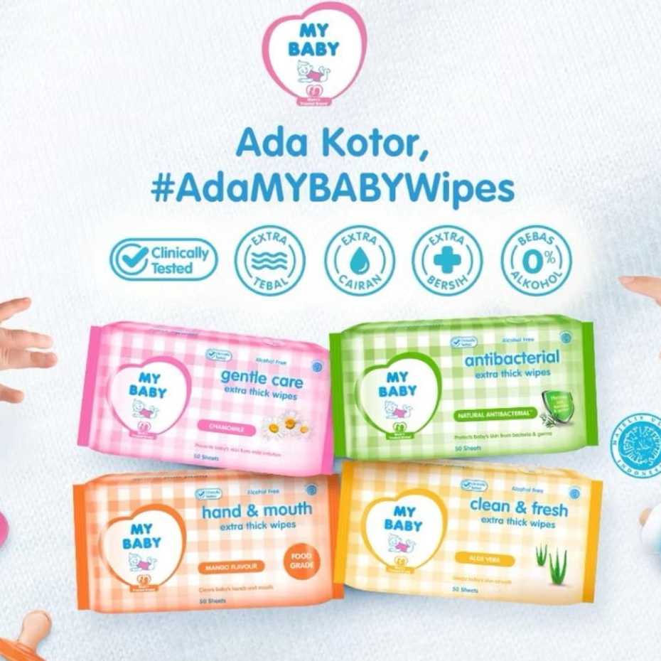 Jual MY BABY Extra Care Tissue Basah (50 Sheets+50 Sheets) | Shopee ...