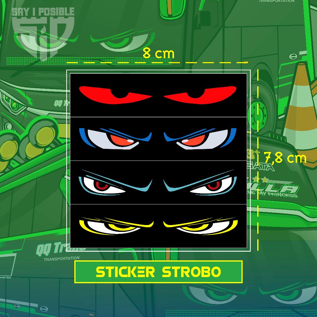 Jual STIKER STROBO MATA MINIATUR ANTI AIR 1 LEMBAR STICKER WATERPROOF ...