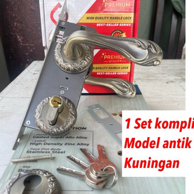 Jual Promo handle Pintu Antik pisah roses/ Kunci pintu hitam garansi 3 ...