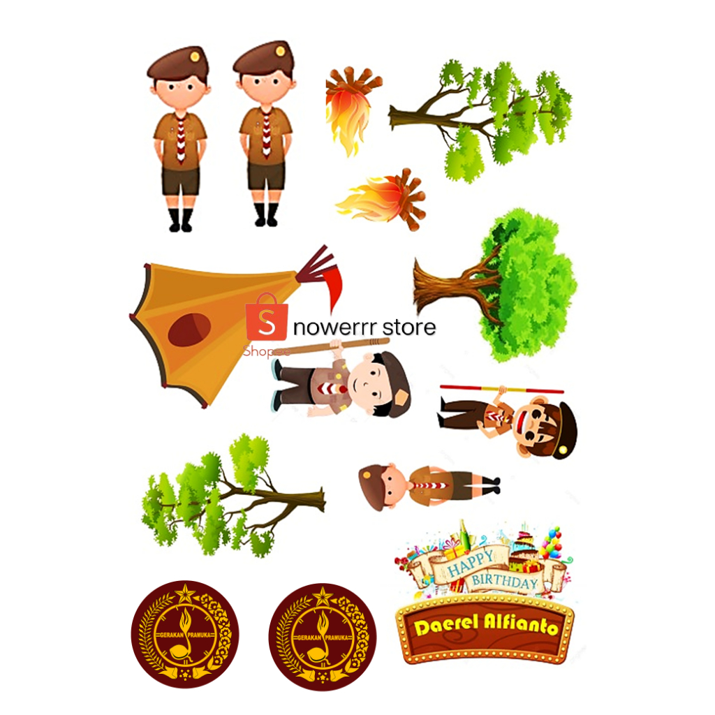 Jual Topper Cake Tema PRAMUKA Custom/ Hiasan Kue Ultah SCOUT PRAMUKA ...