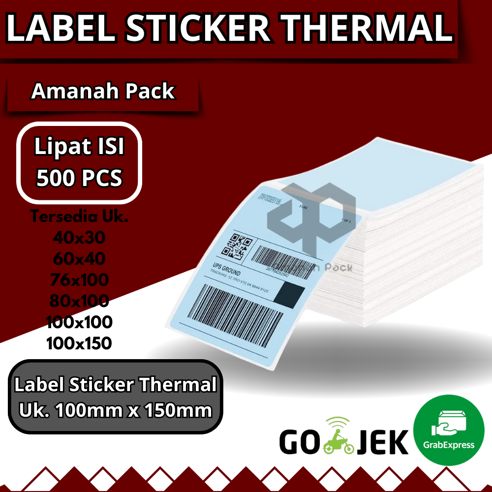 Jual LABEL STICKER THERMAL Lipat 100 X 150 mm 100x150 4x6" isi 500pcs ukuran A6 | Shopee Indonesia