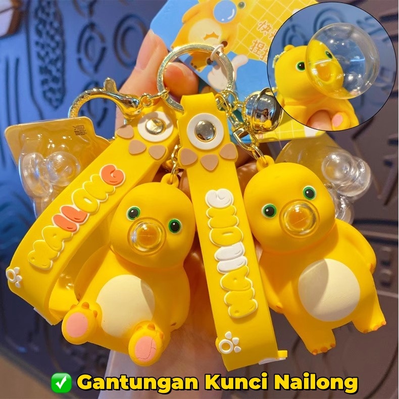 Jual Gantungan kunci dino kuning gelembung viral nailong Stress Relief ...
