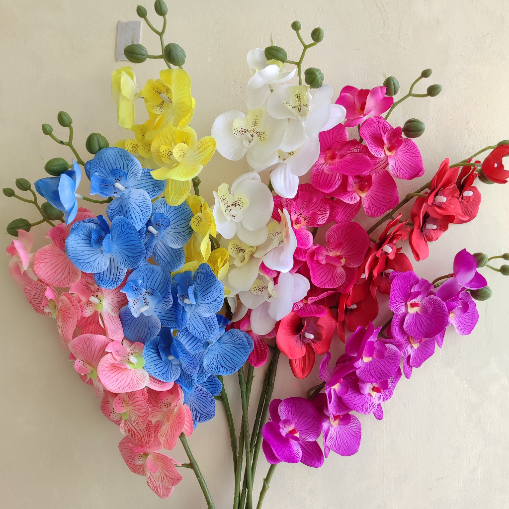 Jual 9Kuntum Bunga Anggrek Hias - Artificial Orchid Flower - Buket ...