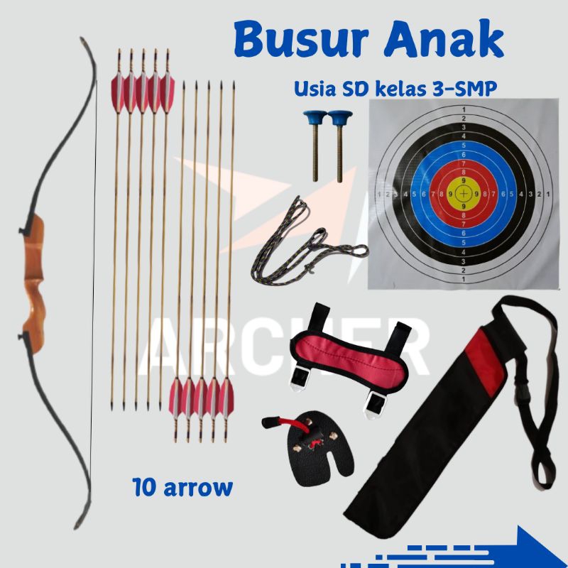 Jual Busur Panah Pemula Recurve Anak Fullset Lengkap | Shopee Indonesia