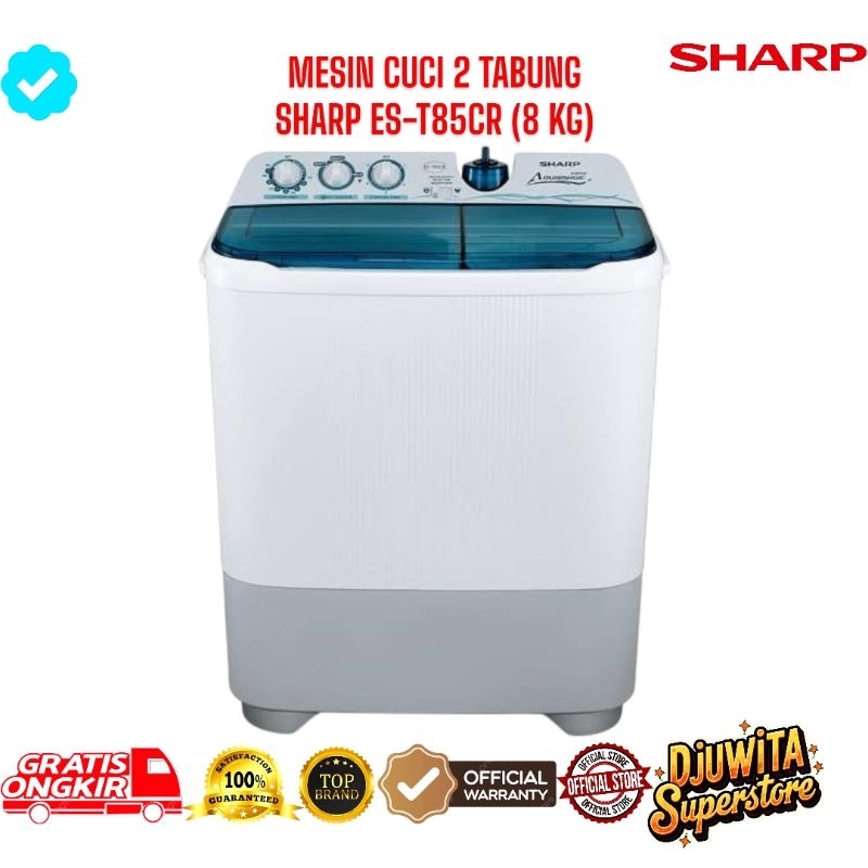Jual MESIN CUCI 2 TABUNG SHARP 8 KG TWIN TUB ES-T85CR | Shopee Indonesia