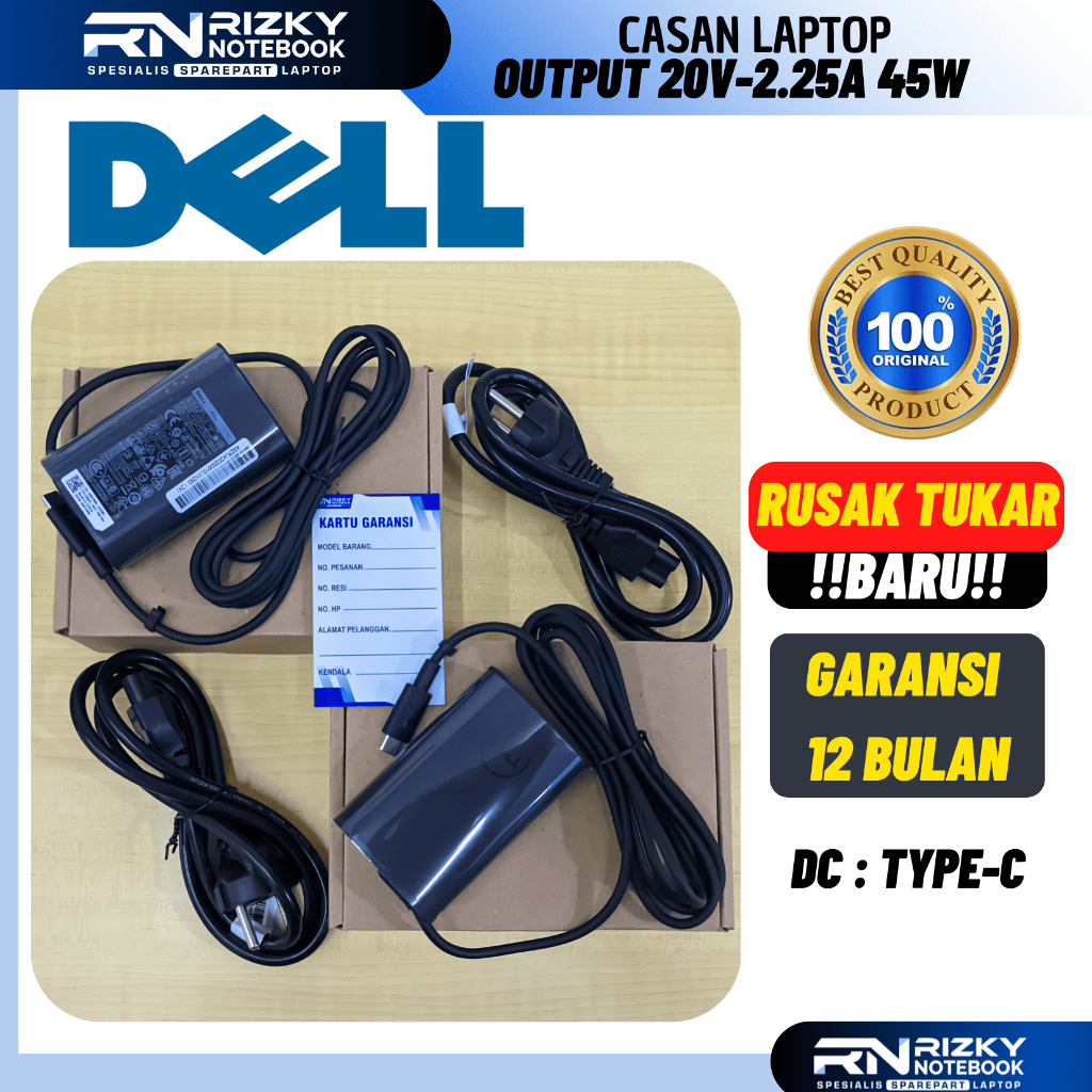 Jual ORIGINAL ADAPTOR CHARGER Dell Latitude 5285 5320 5420 5490 5520 ...