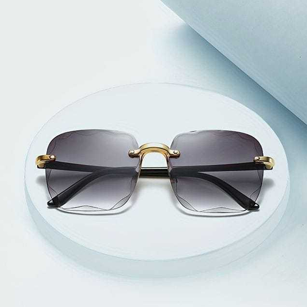 Jual Kacamata Hitam Diamond Cut Lensa Gradasi Gaya Korea dengan Dua ...