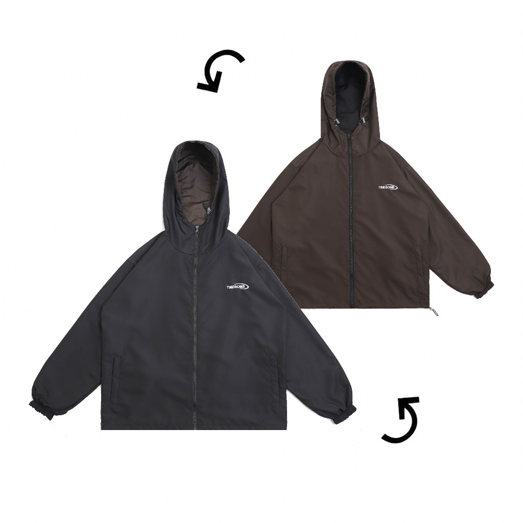 Jual Timebomb Jacket Parasut | Reversible Jacket | type 22 | HITAM ...