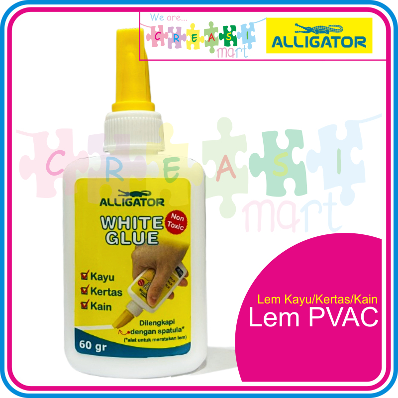 Jual Alligator Lem Kayu Kertas Kain PVAC Glue 60gram 100% Original ...