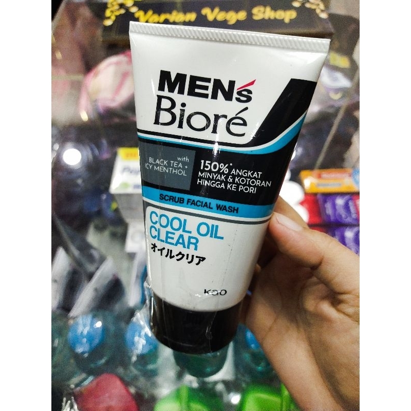 Jual Men's Biore Cool Oil Clear 100gr Sabun Muka Double Scrub | Shopee Indonesia