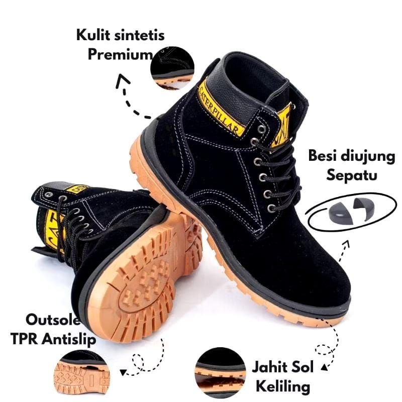 Jual Sepatu safety sepatu ujung besi sepatu safety boot Caterpillar ...