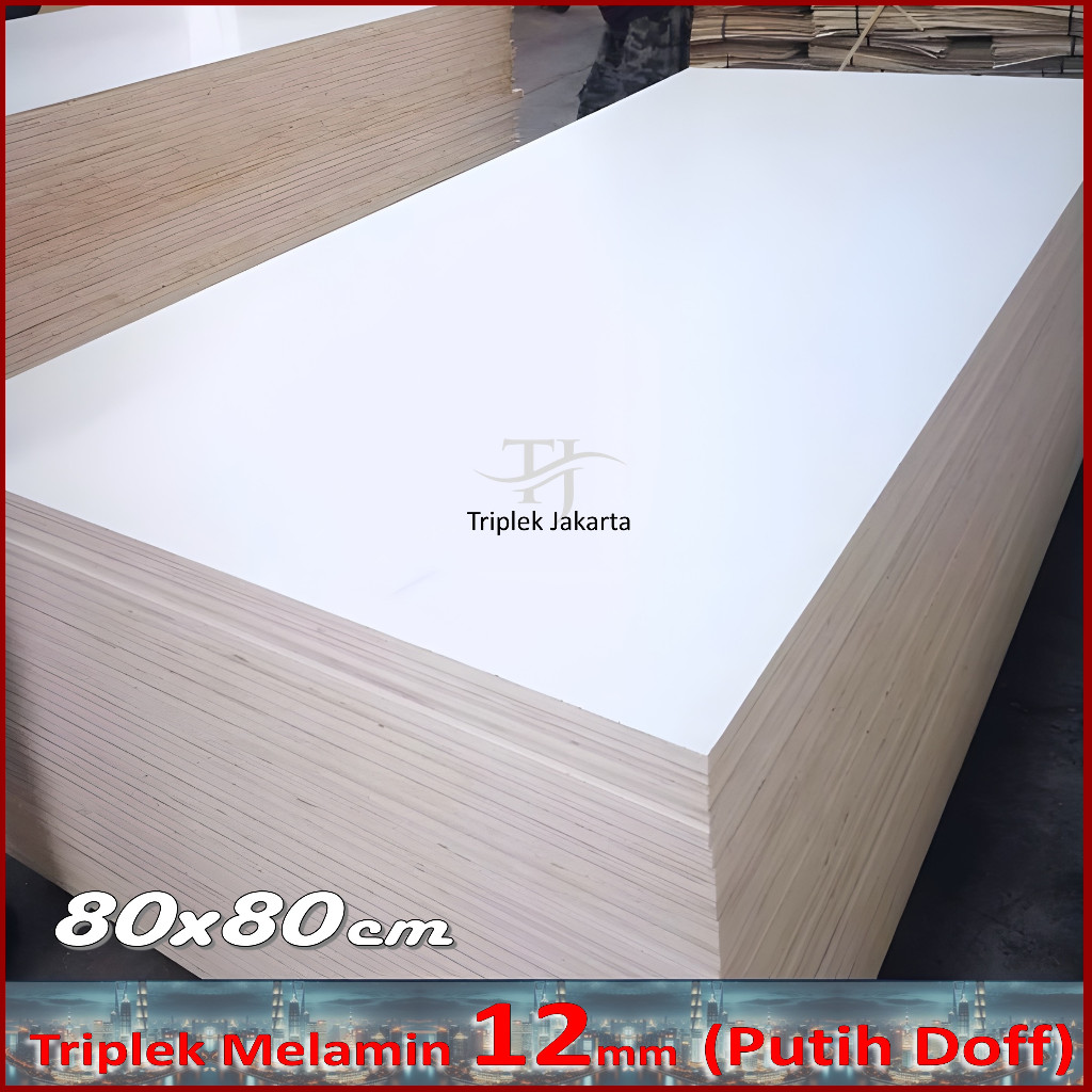 Jual Triplek Melamin 12mm 80x80 cm Triplek Putih Doff 1 Muka 80 x 80 cm ...
