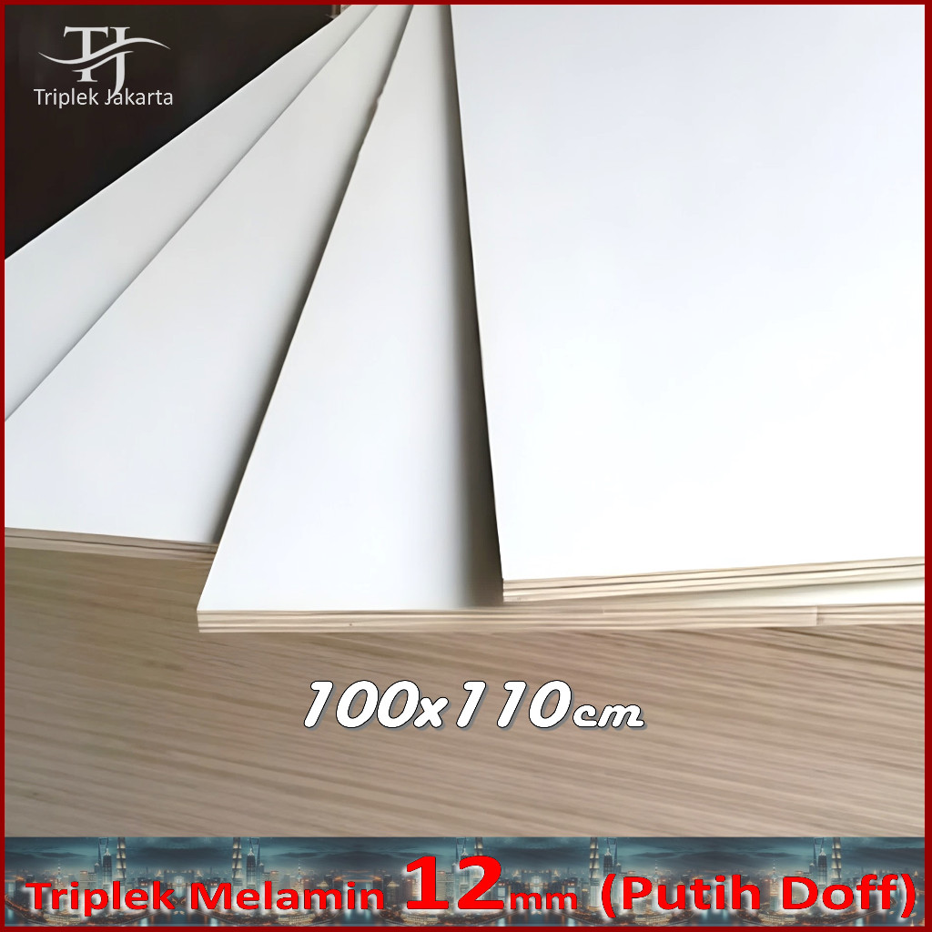 Jual Triplek Melamin 12mm 100x110 cm ( 110x100 cm ) Triplek Putih Doff ...