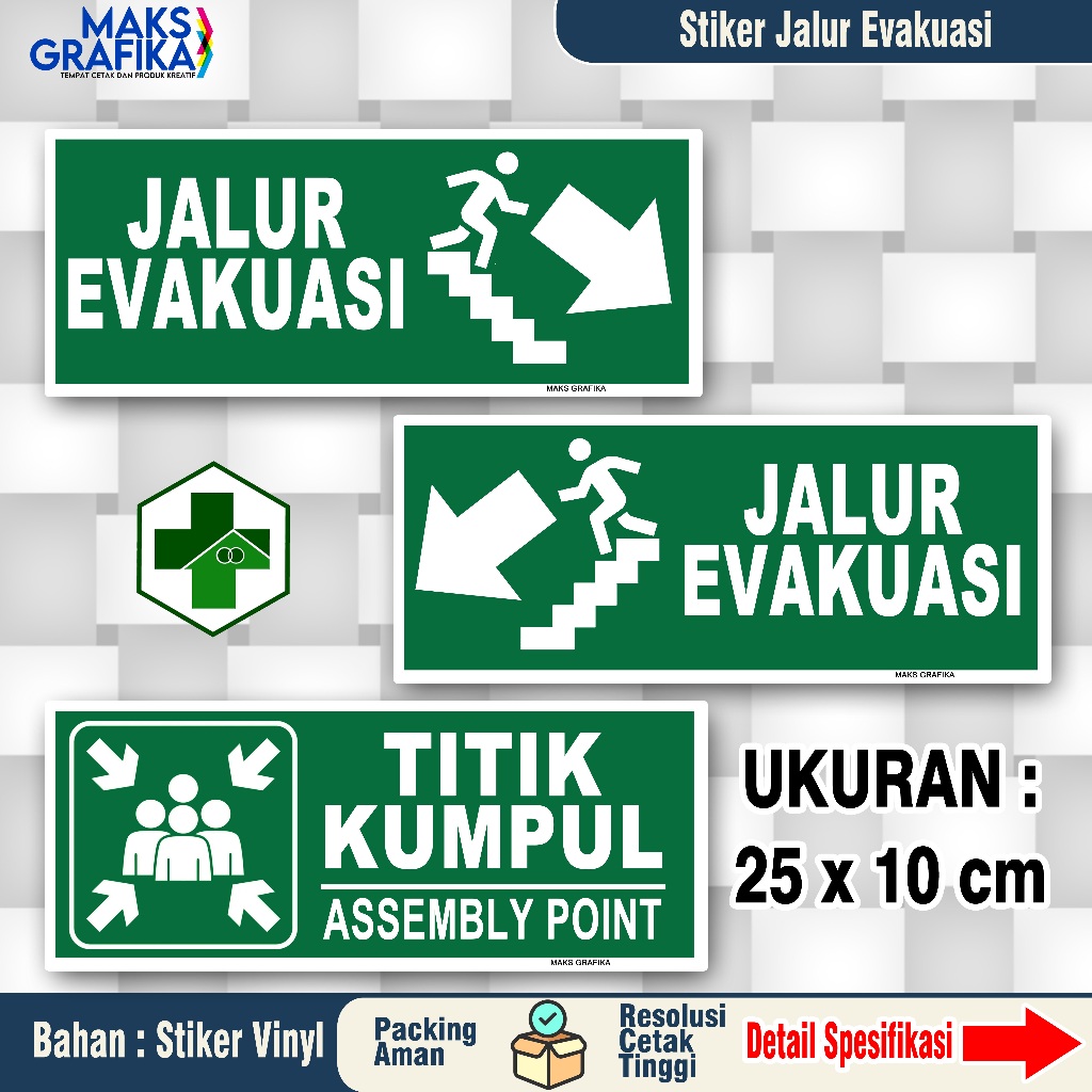 Jual STIKER JALUR EVAKUASI TURUN TANGGA | Shopee Indonesia