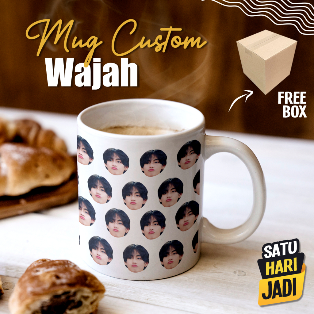 Jual Gelas Mug Custom Desain Foto Wajah Lucu Premium Kado Ulang Tahun ...